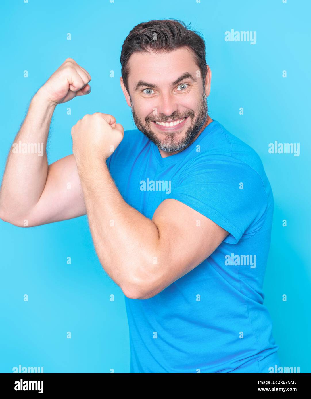 Emotional excited man with amazed expression. Human reaction and ...