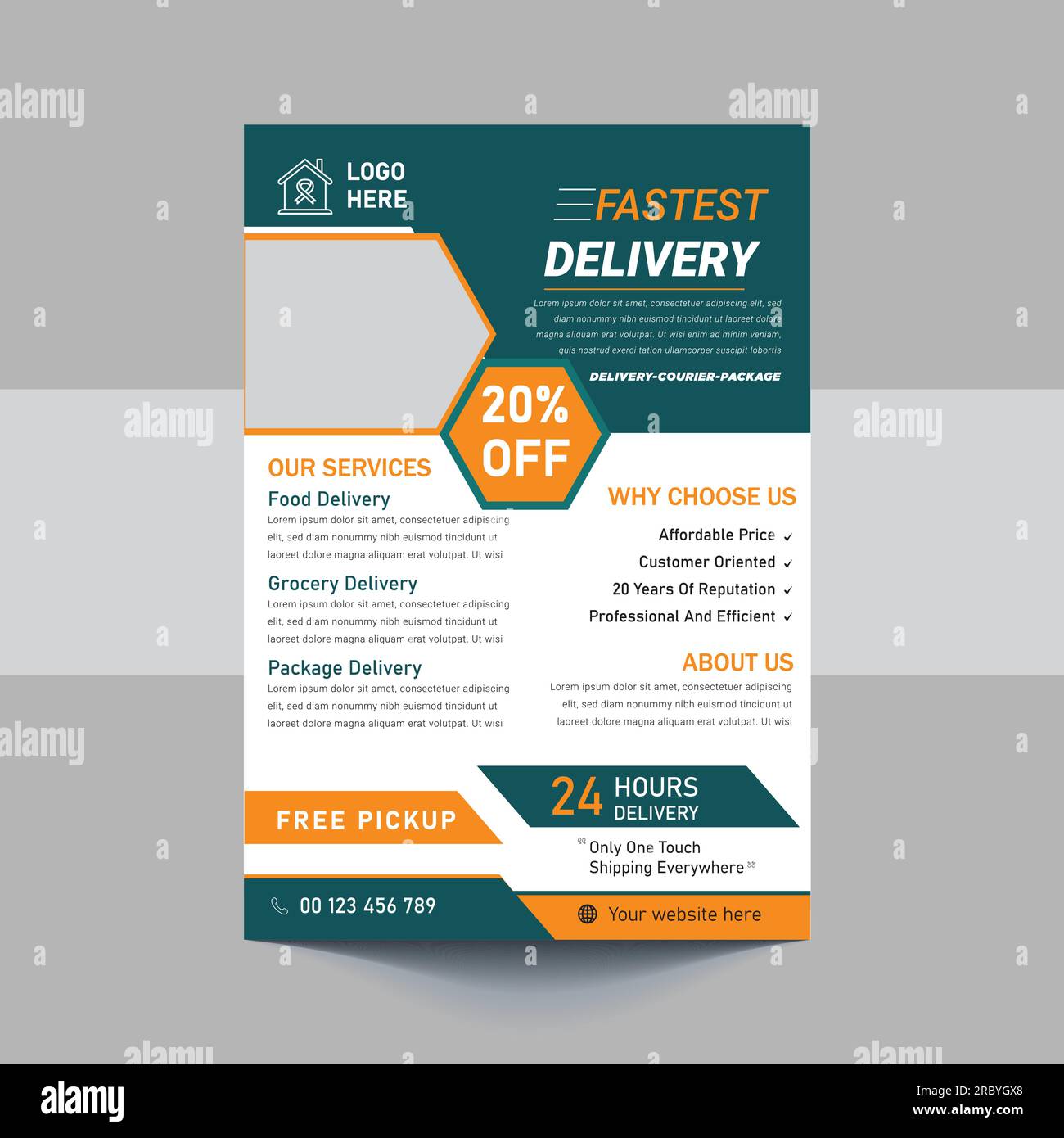 Delivery Service Flyer, Fast Delivery Flyer, We deliver Courier Flyer ...