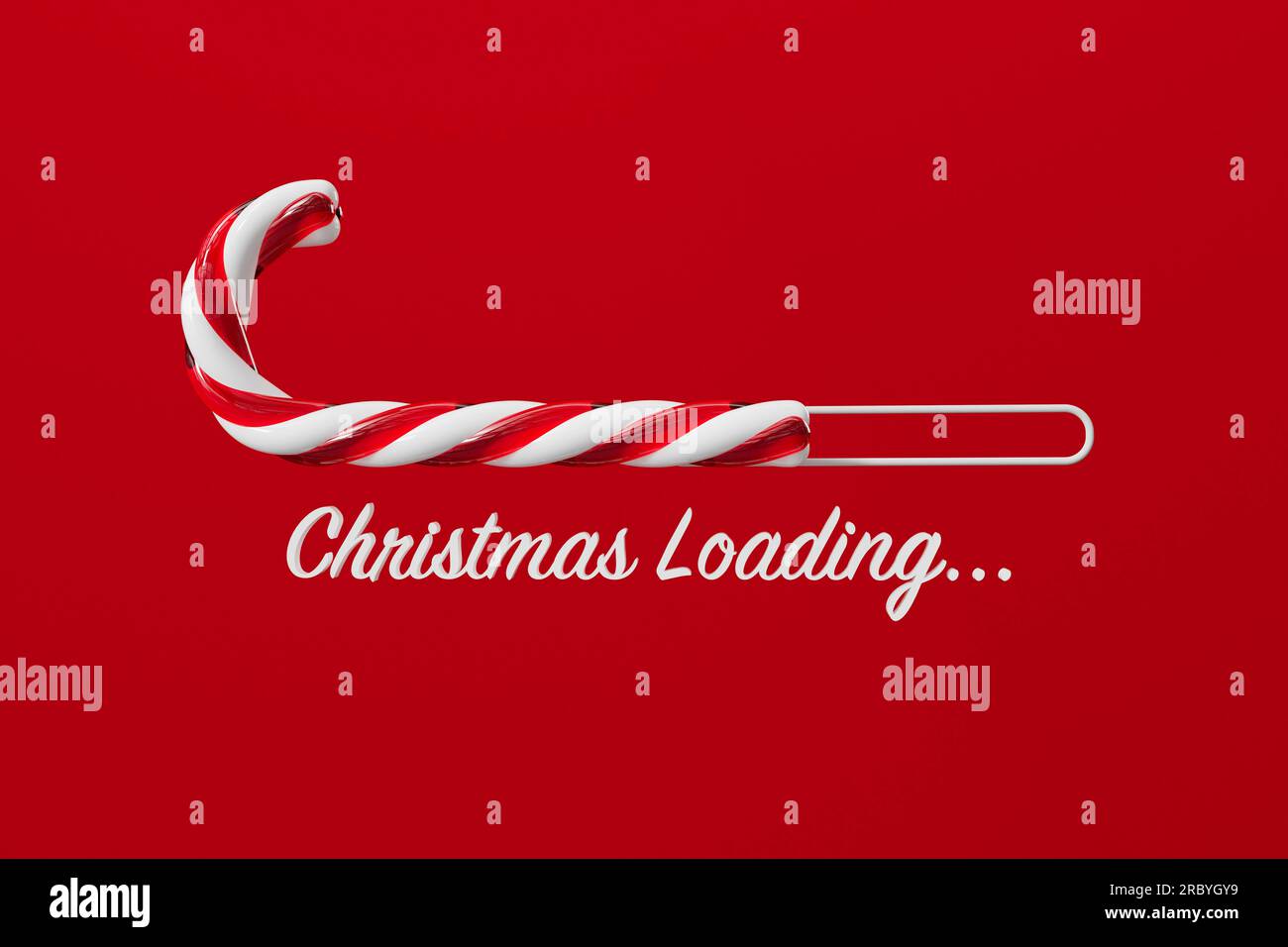 Christmas loading bar made with red and white candy cane sweet. 3D ...