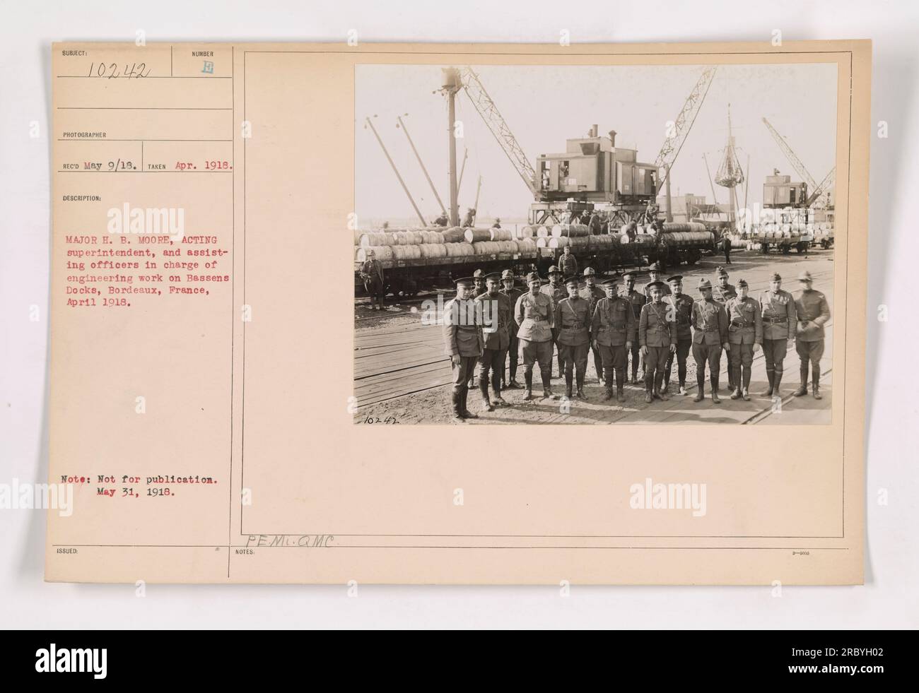 Factual Caption: Major H.B. Moore, acting superintendent, and assisting ...