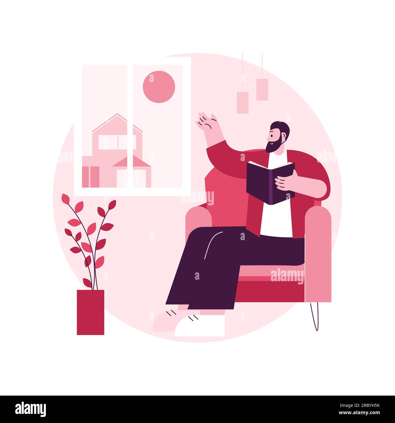 Simple living abstract concept vector illustration. Minimalist living ...