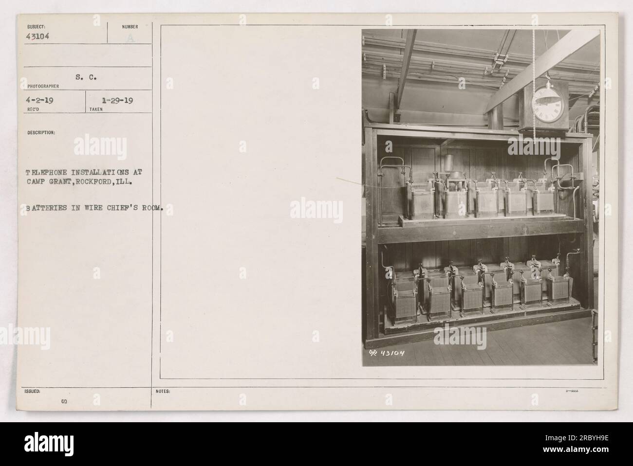 Soldiers at Camp Grant in Rockford, Illinois, examining telephone ...