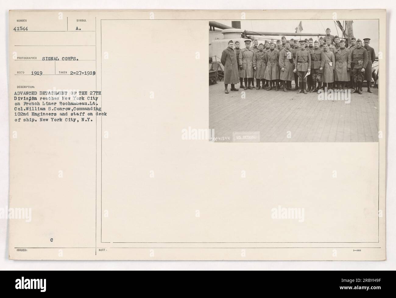 Lt. Col. William S. Conrow, Commanding Officer of the 102nd Engineers ...