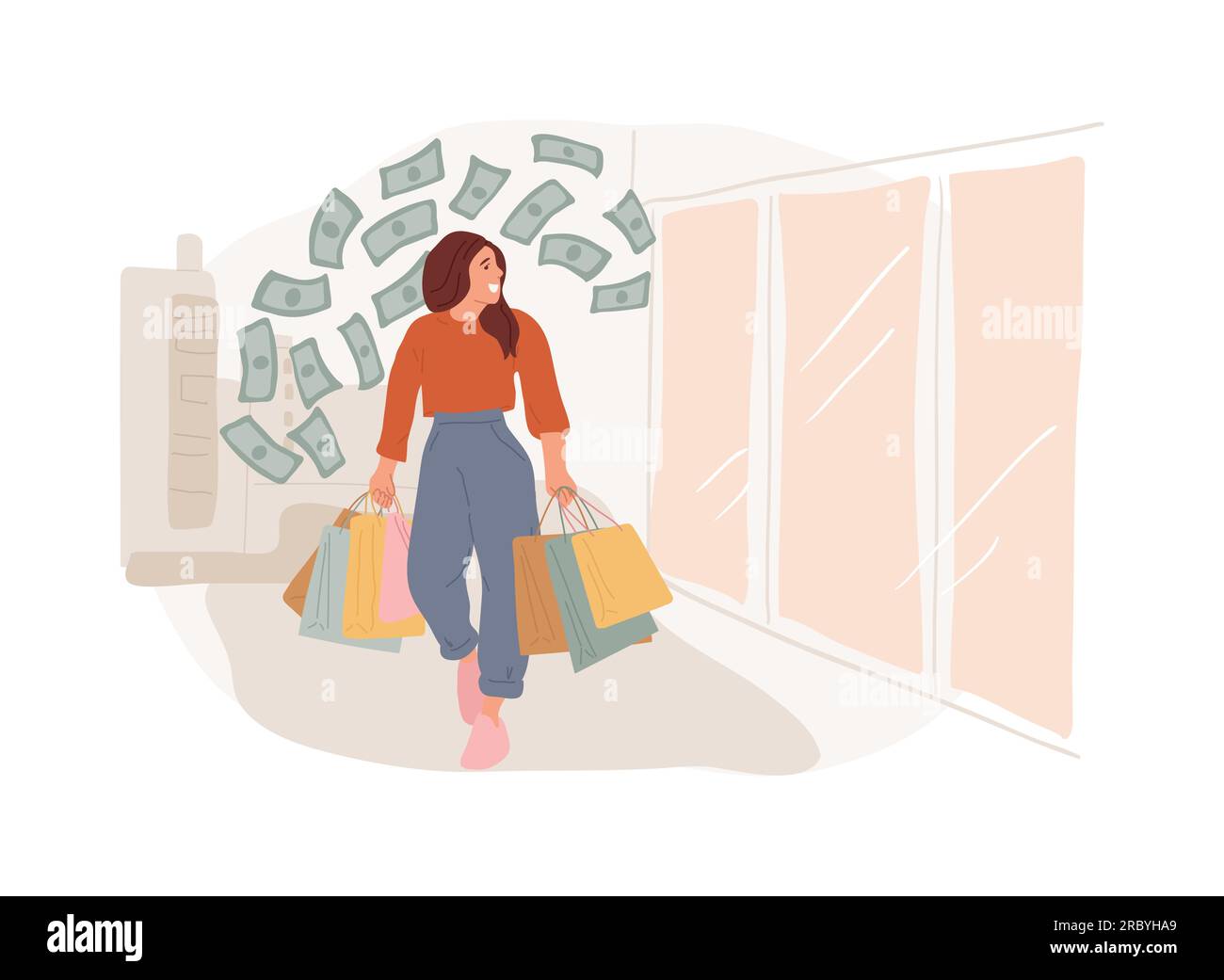 Overspending isolated concept vector illustration. Budget planning ...