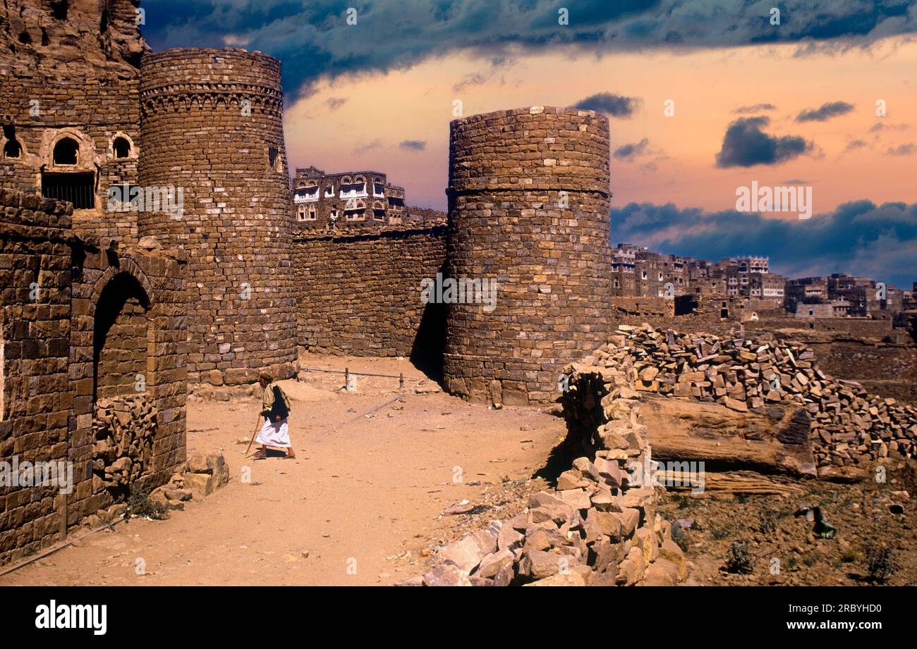 Asia Yemen Thula ancient towers Stock Photo - Alamy
