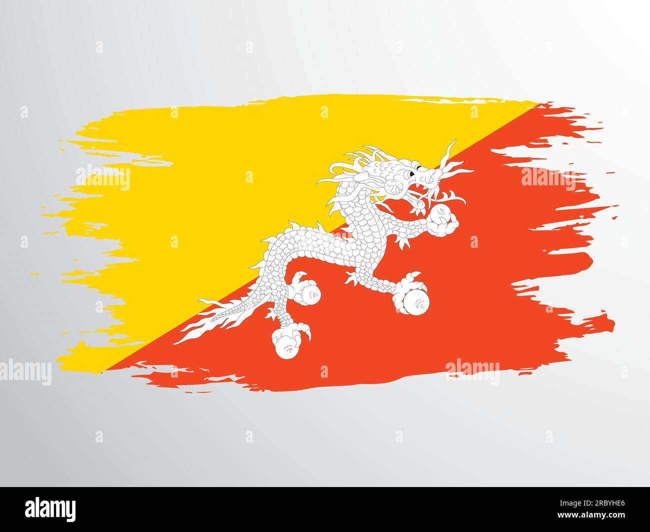 Flag of Bhutan painted with a brush Stock Vector Image & Art - Alamy
