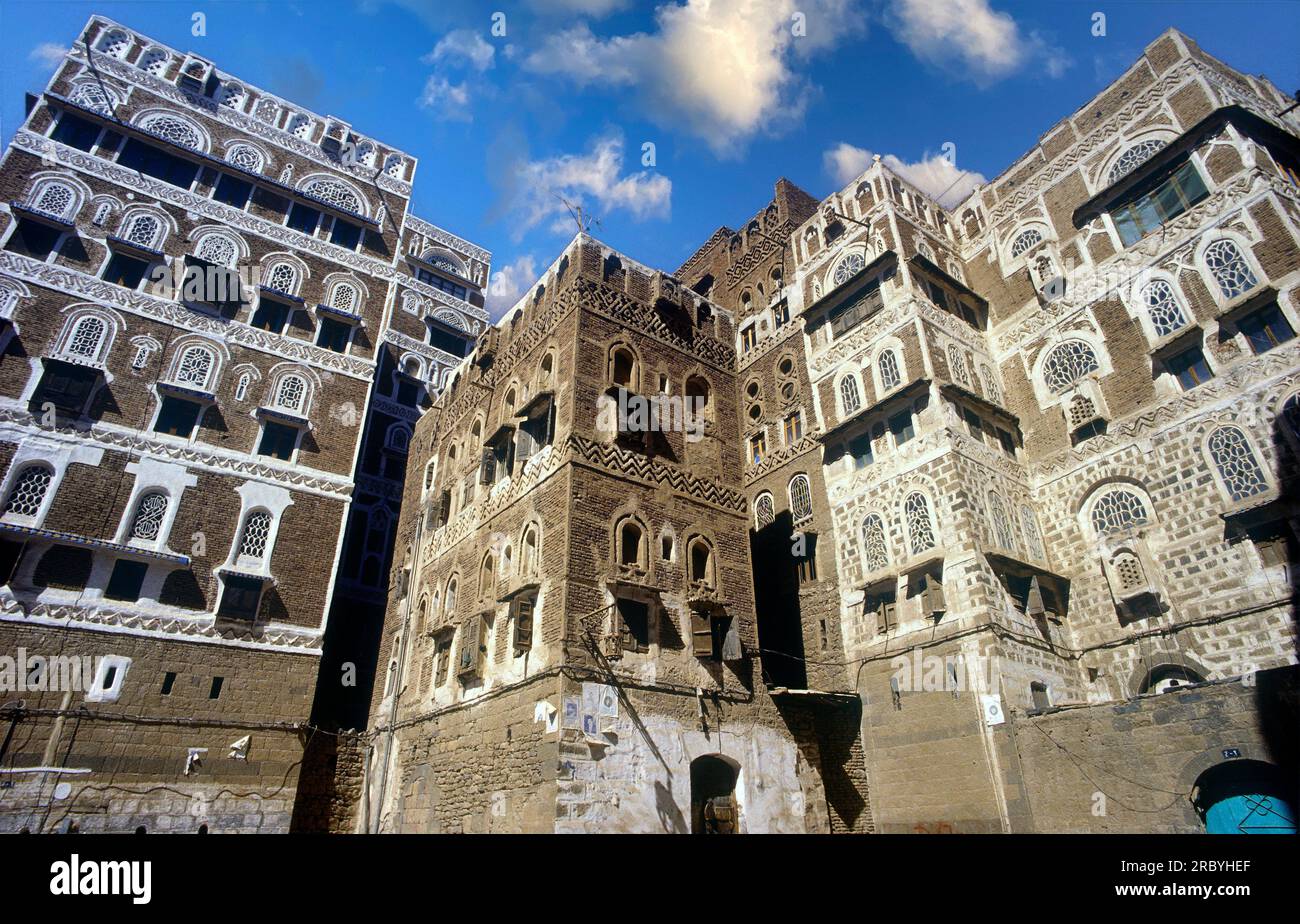 Asia Yemen - Sana'a - houses of the City Stock Photo - Alamy