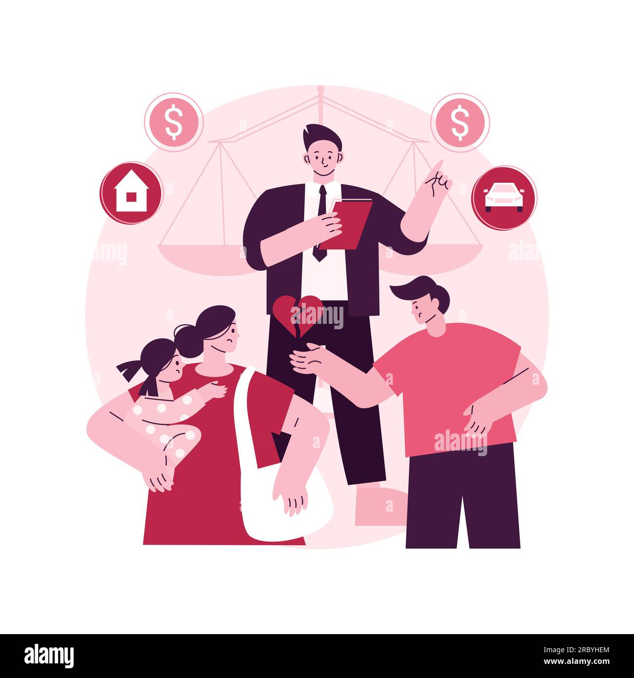 Matrimonial law abstract concept vector illustration. Family law ...