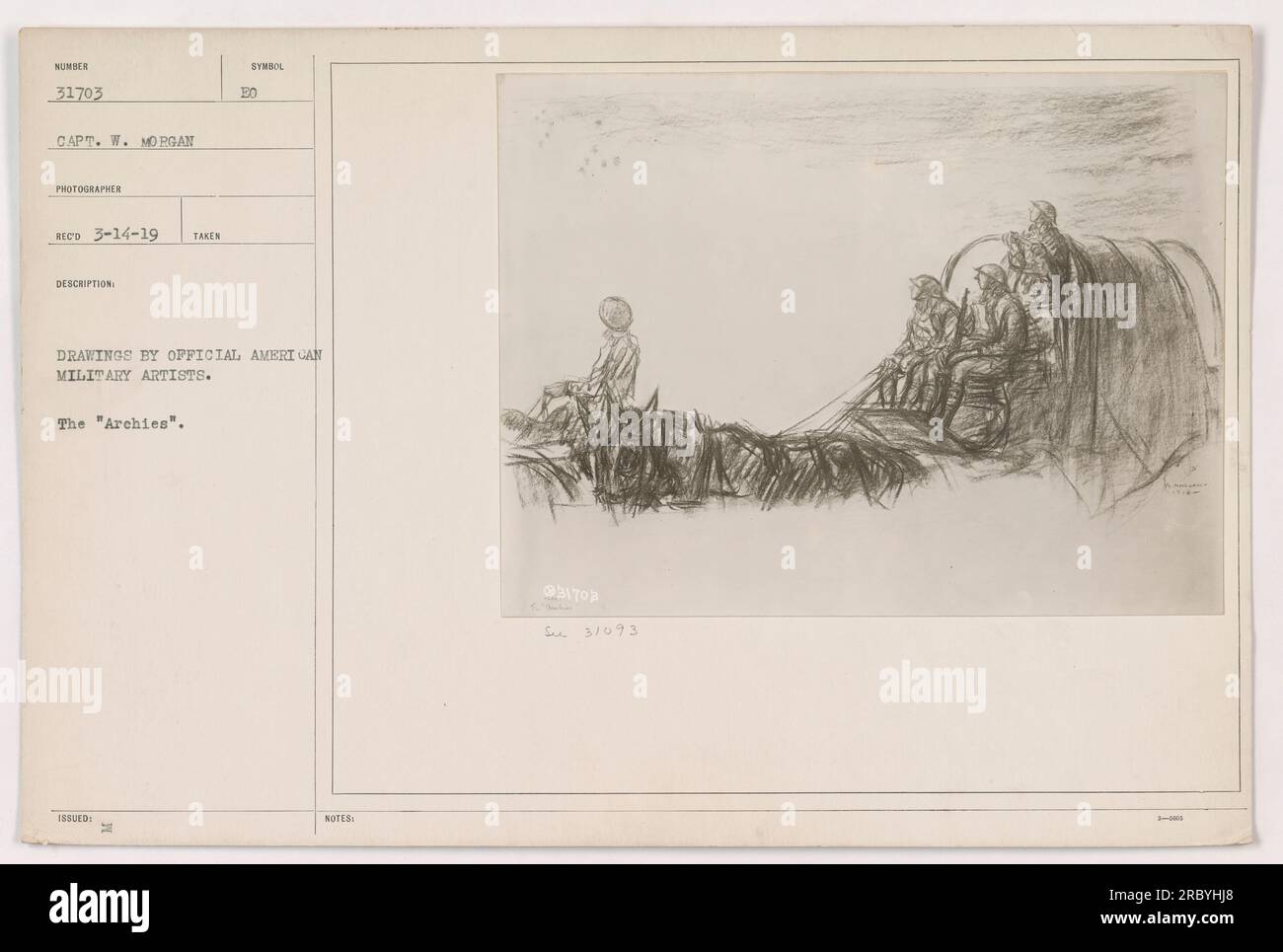 American soldiers studying symbol drawings created by official military ...