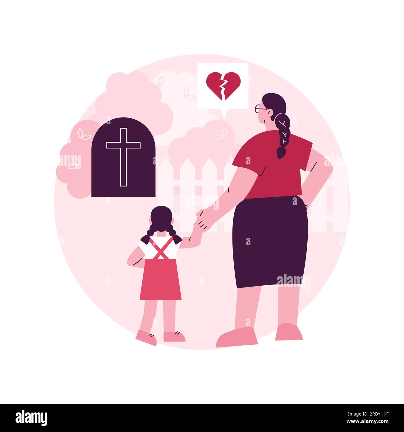 Widowed person abstract concept vector illustration. Spouse died ...
