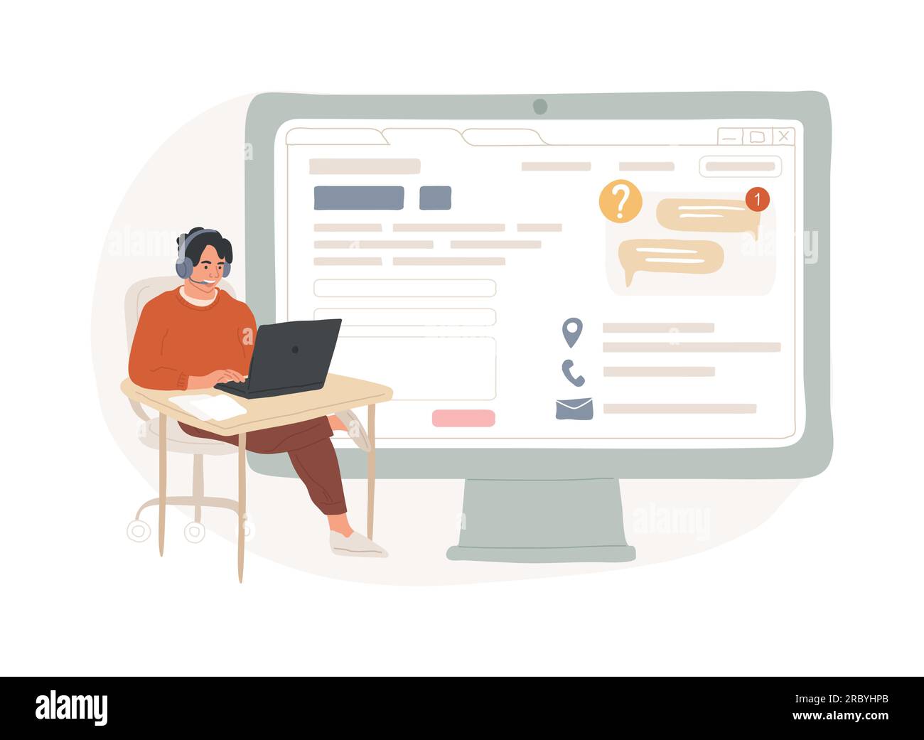 Contact Us Isolated Concept Vector Illustration Contact Us Web Page Website Ui Menu Bar