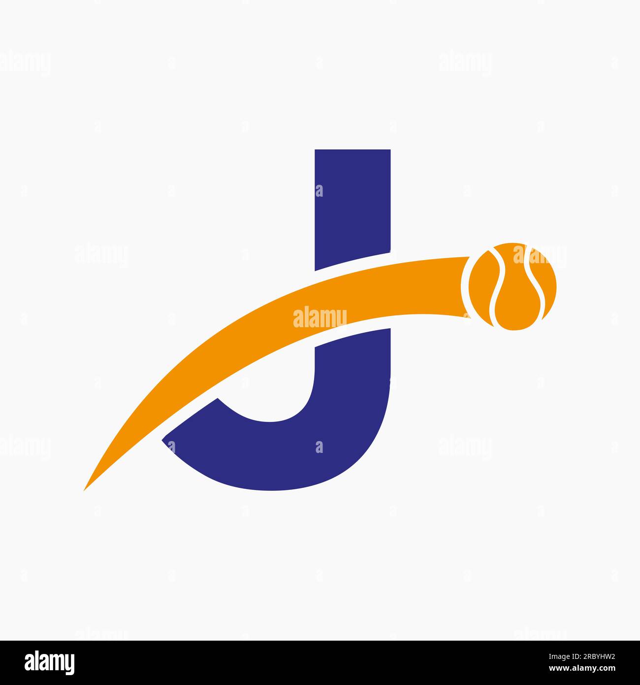 Tennis Logo On Letter J With Moving Tennis Ball Icon. Tennis Logo ...