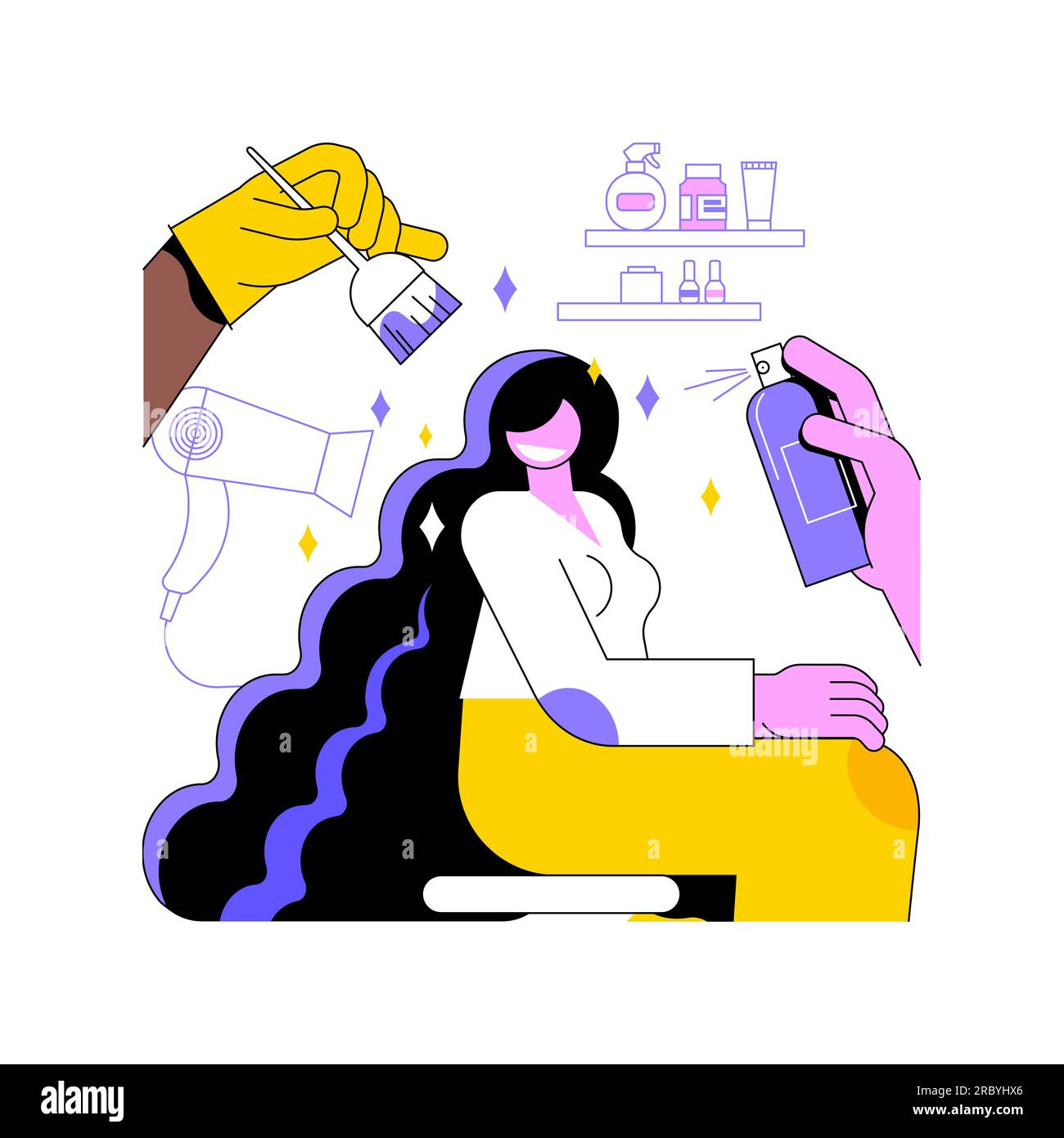 Beauty salon clients isolated cartoon vector illustrations. Smiling ...