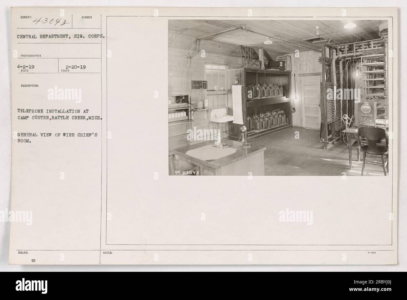 Image showing a view of the Wire Chief's room at a telephone ...