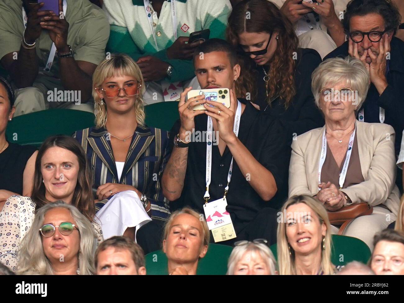 Mia Regan and Romeo Beckham on day nine of the 2023 Wimbledon ...