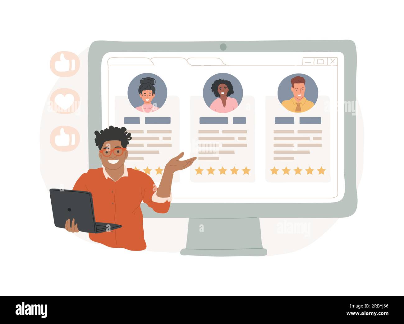 Clients isolated concept vector illustration. Our clients landing page ...