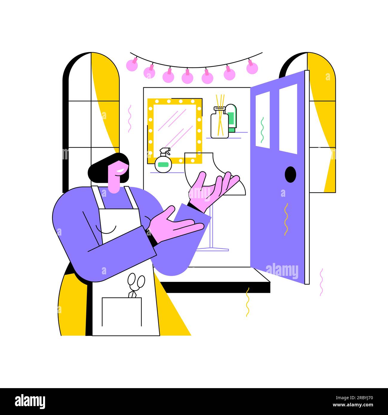 Opening beauty salon isolated cartoon vector illustrations. Happy ...