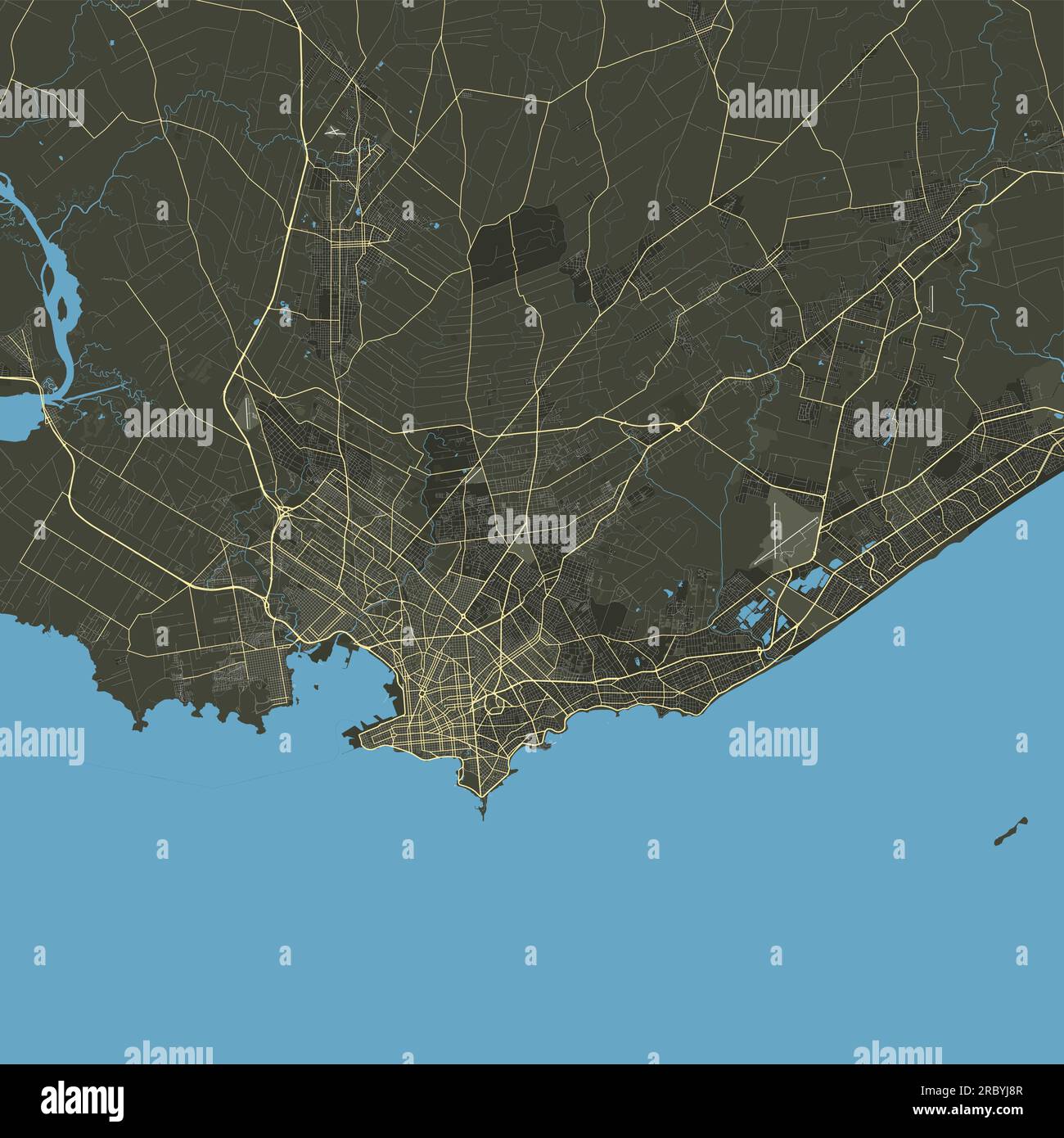 Vector City Map of Montevideo, Uruguay data from Openstreetmap Stock ...