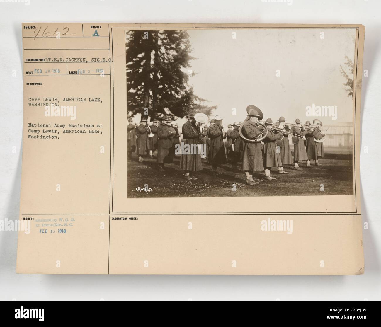 A group of National Army musicians performing at Camp Lewis, American ...