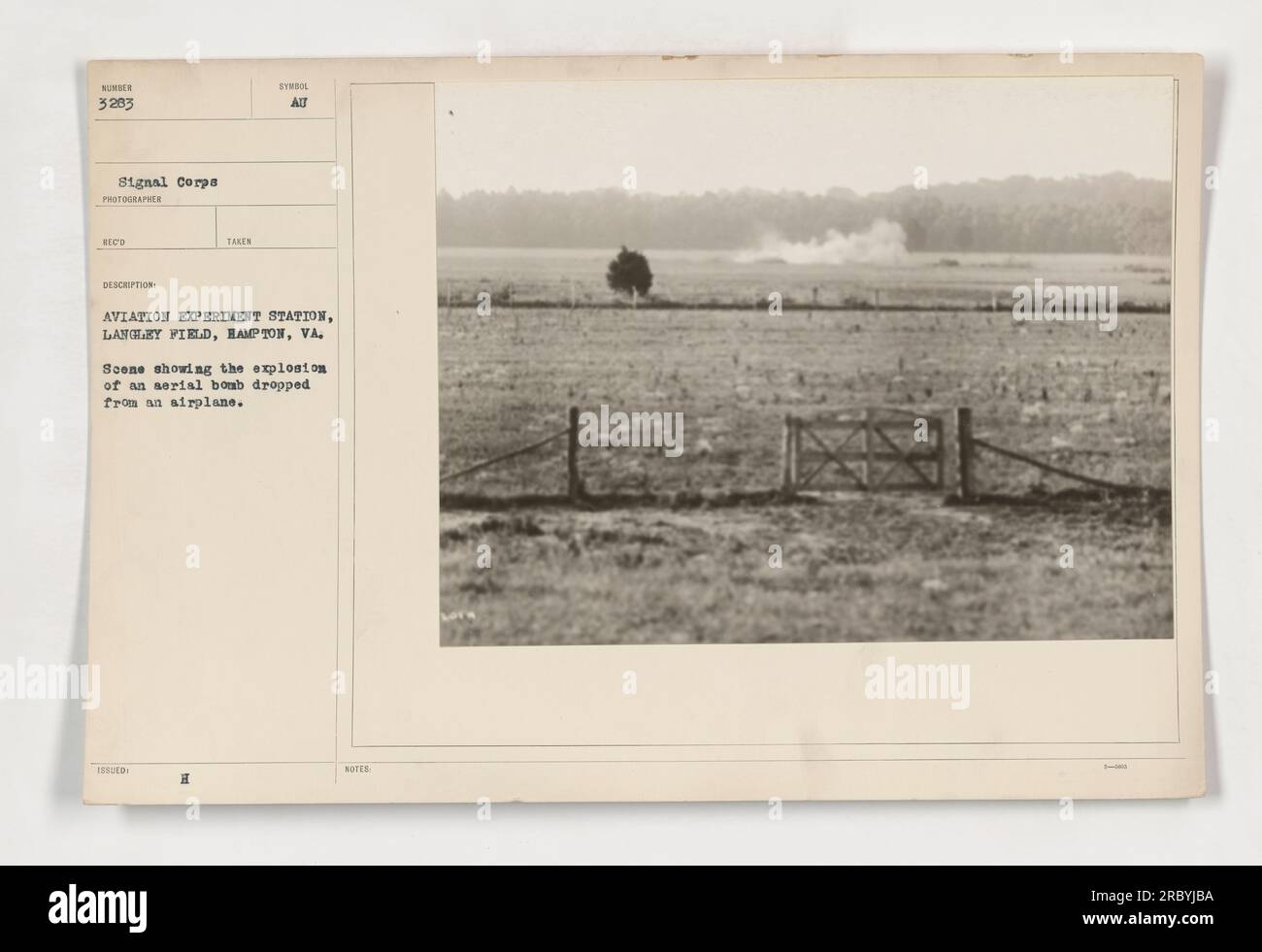 Explosion of an aerial bomb dropped from an airplane at the Aviation ...