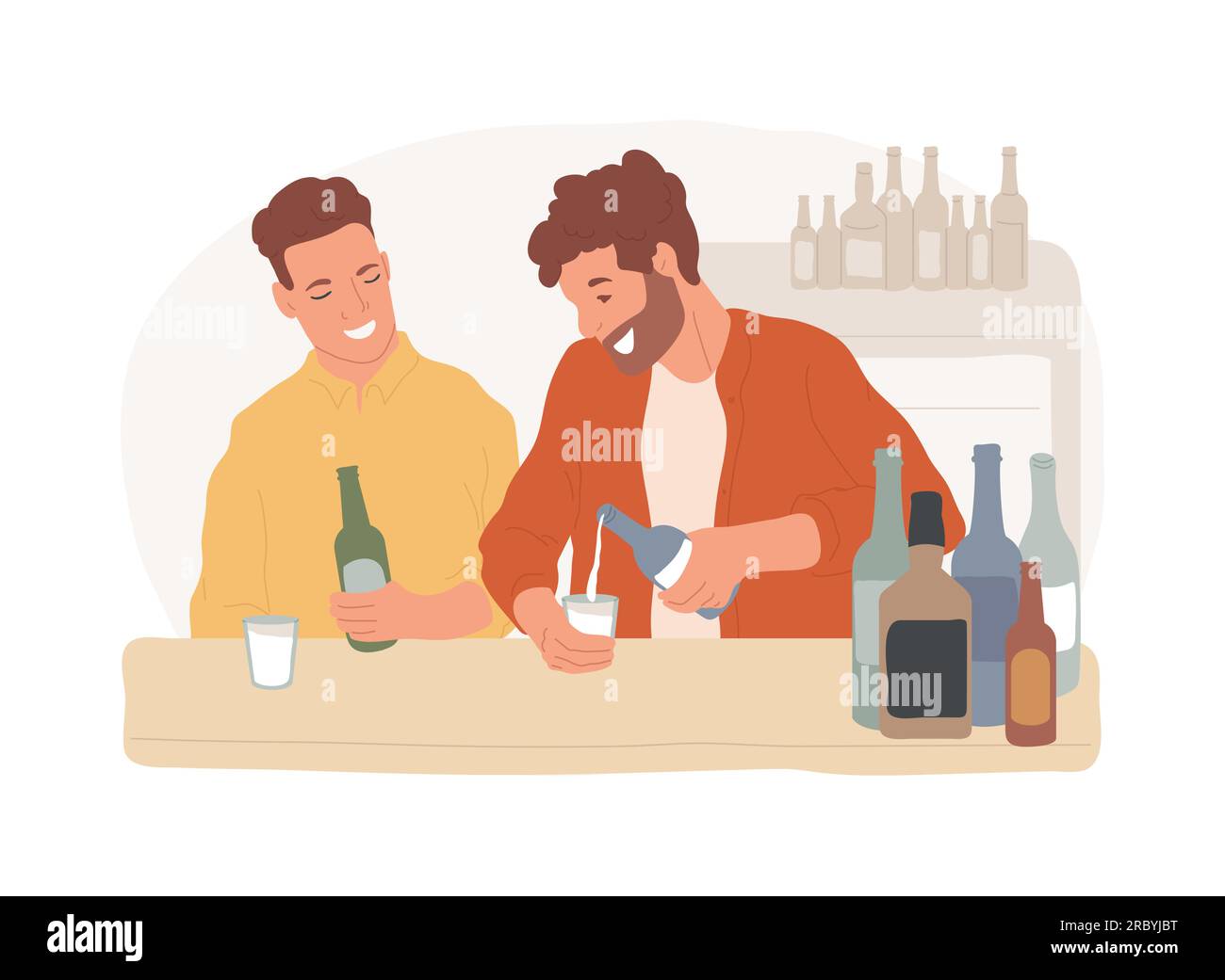 Drinking alcohol isolated concept vector illustration. Binge drinking ...