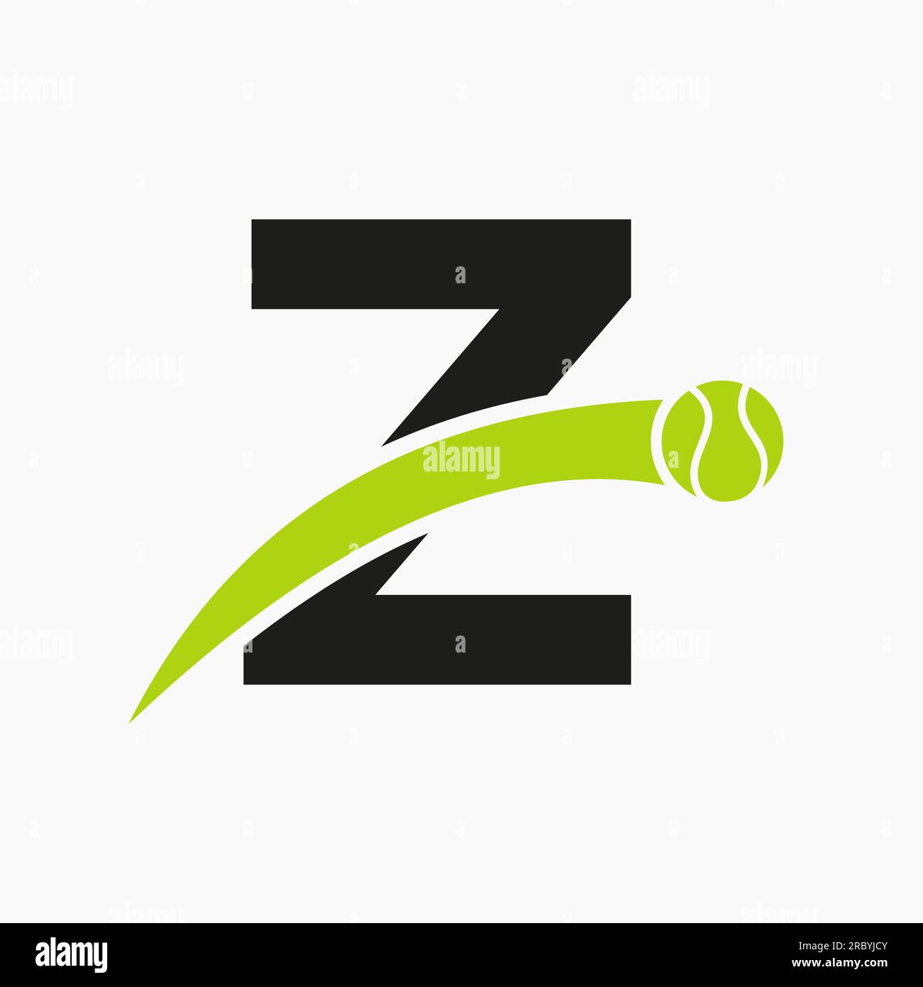 Tennis Logo On Letter Z With Moving Tennis Ball Icon. Tennis Logo ...
