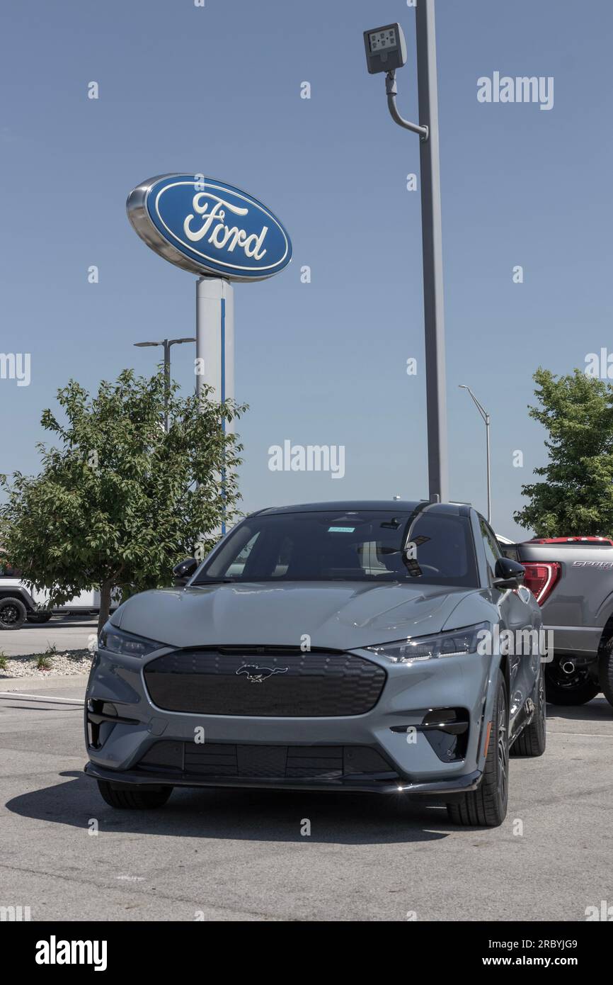 Muncie - July 10, 2023: Ford Mach-E Mustang SUV EV Electric Vehicle ...