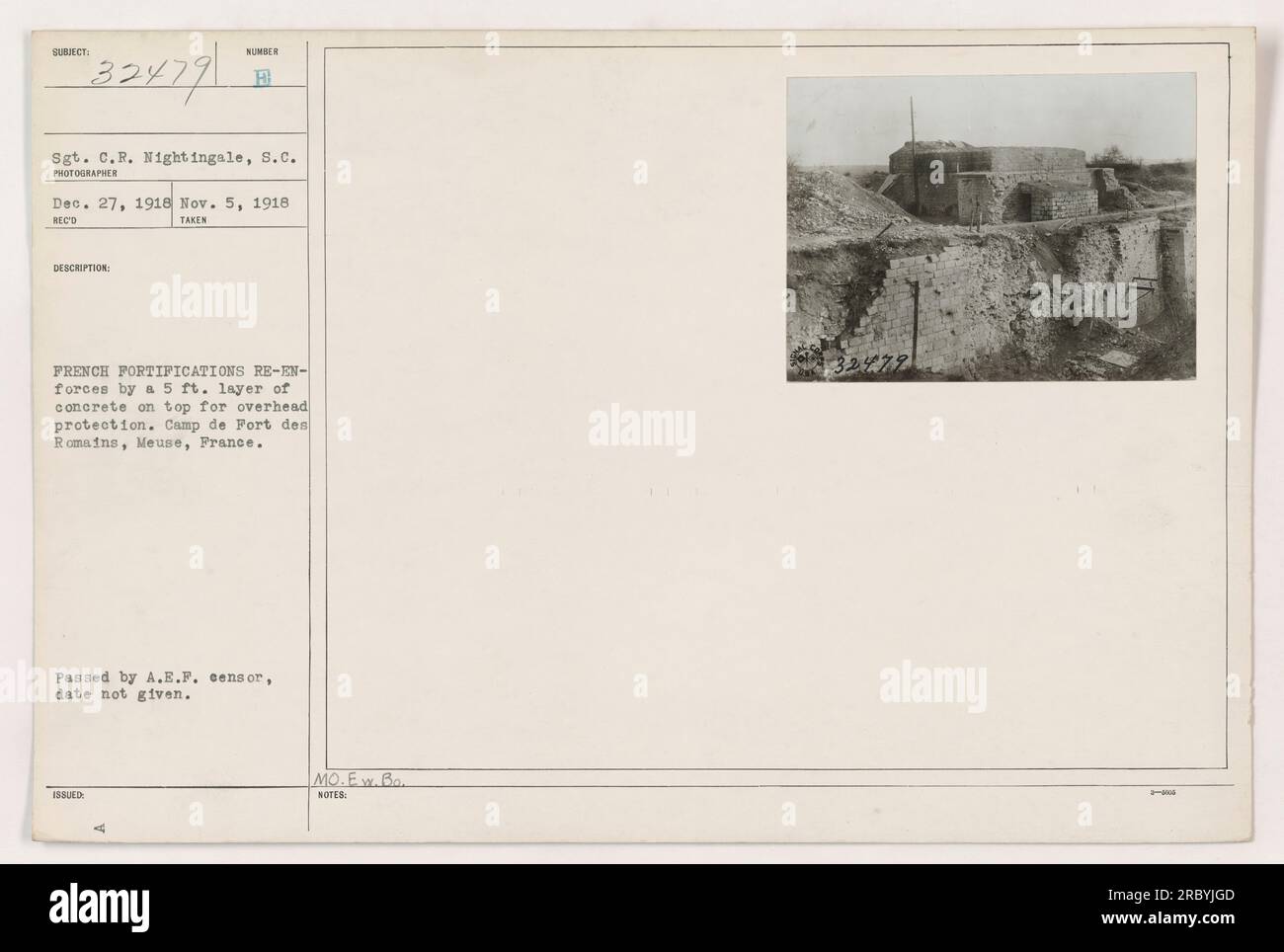 French fortifications at Camp de Fort des Romains in Meuse, France. The ...