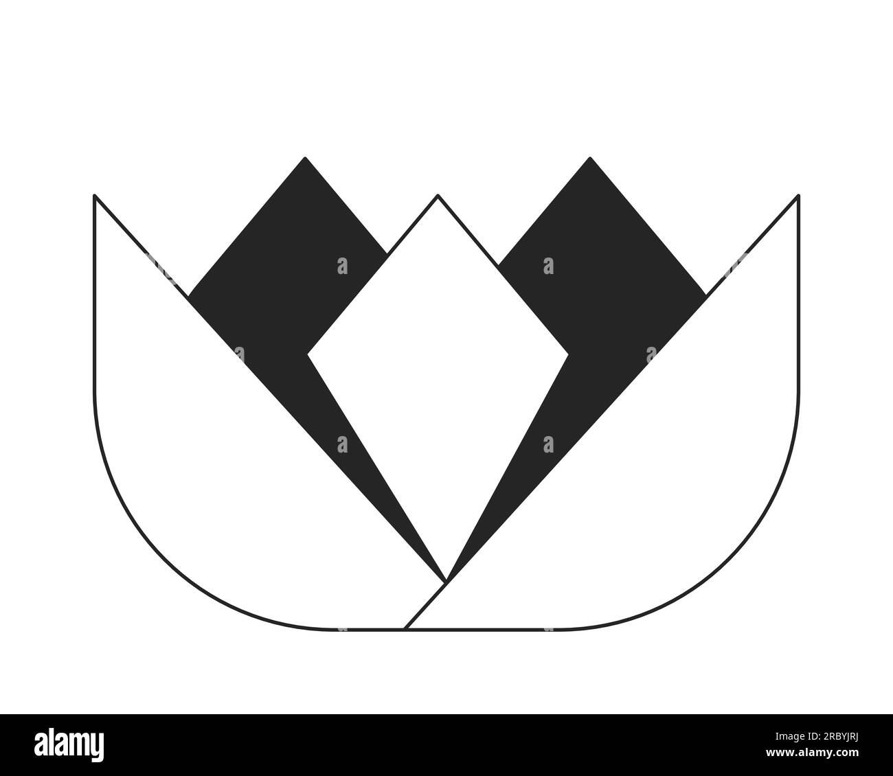 Exotic Flower Flat Monochrome Isolated Vector Object Stock Vector Image
