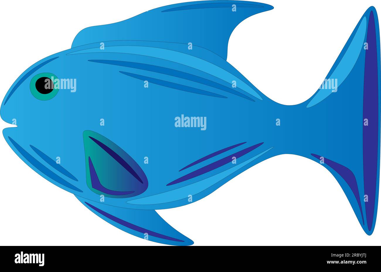 Funny cartoon illustration big fish Stock Vector Images - Alamy