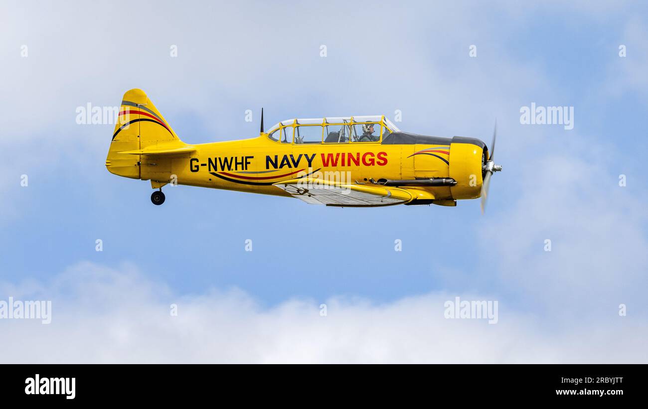 Navy Wings - 1952 Harvard T-6 ‘G-NWHF’ airborne at the Shuttleworth ...