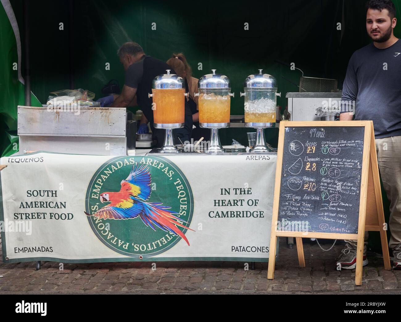 South American Street Food stall in the market square at Cambridge ...