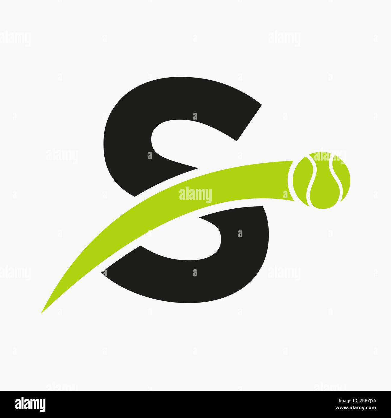 Tennis Logo On Letter S With Moving Tennis Ball Icon. Tennis Logo ...