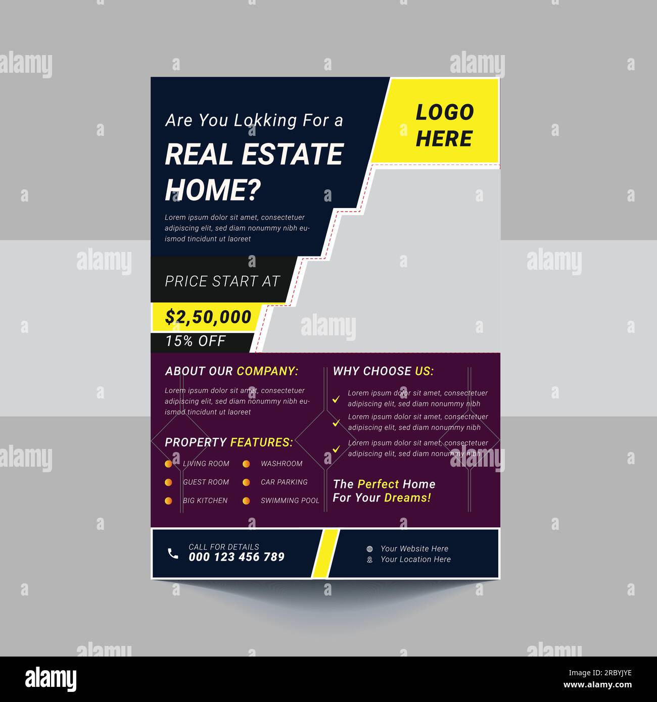 Real estate flyer A4 template, Corporate business flyer template ...