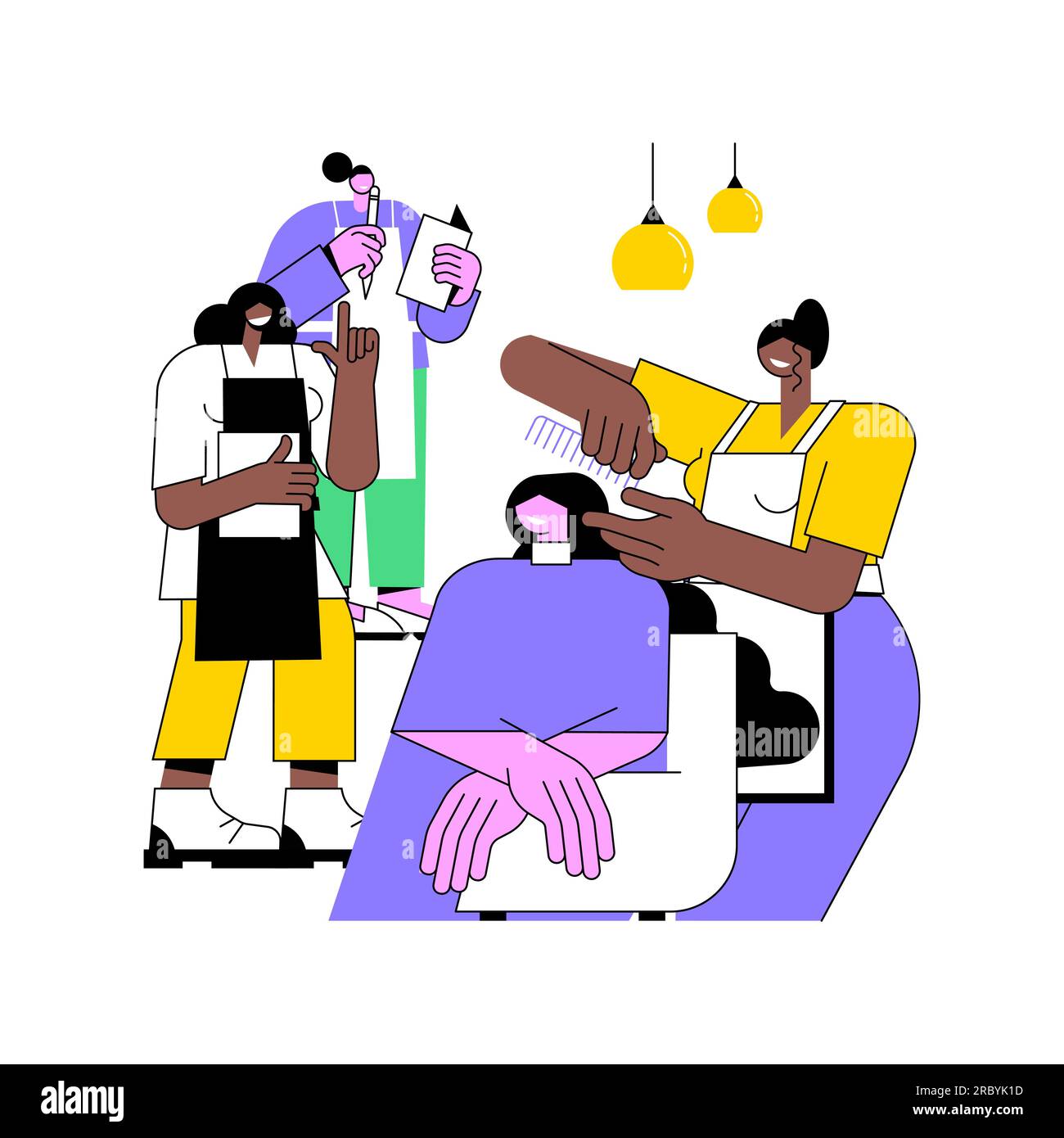 Hairdresser workshop isolated cartoon vector illustrations ...