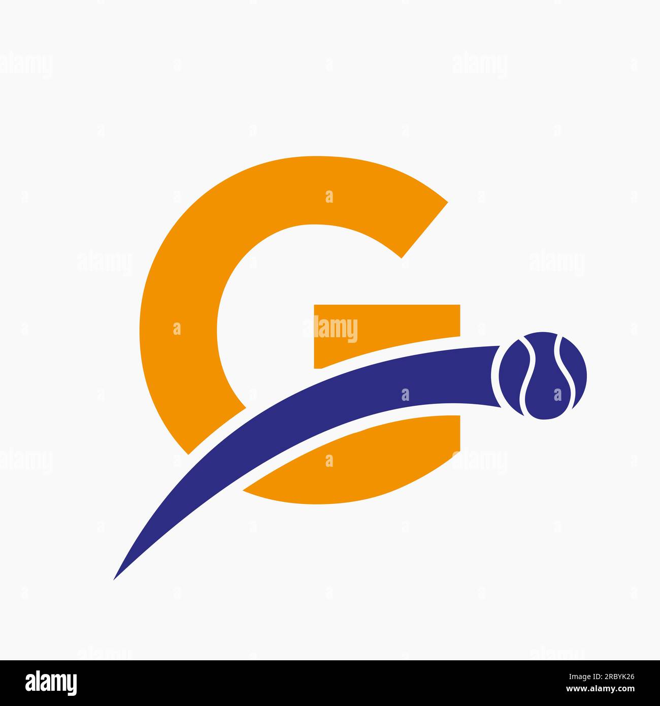 Tennis Logo On Letter G With Moving Tennis Ball Icon. Tennis Logo ...