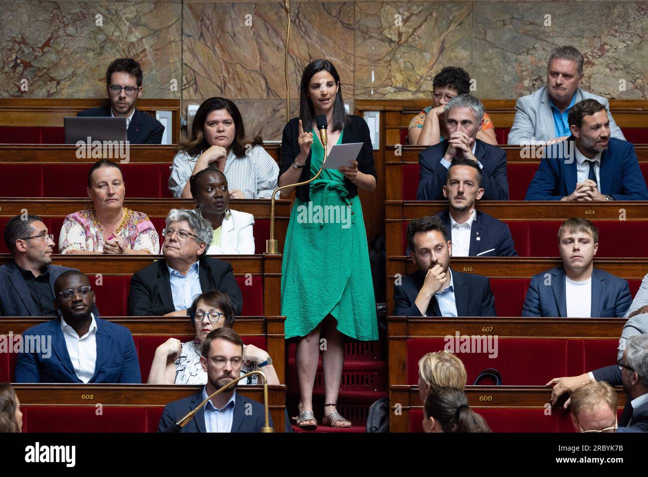 Paris, France. 11th July, 2023. Deputy Marianne Maximi during a session ...