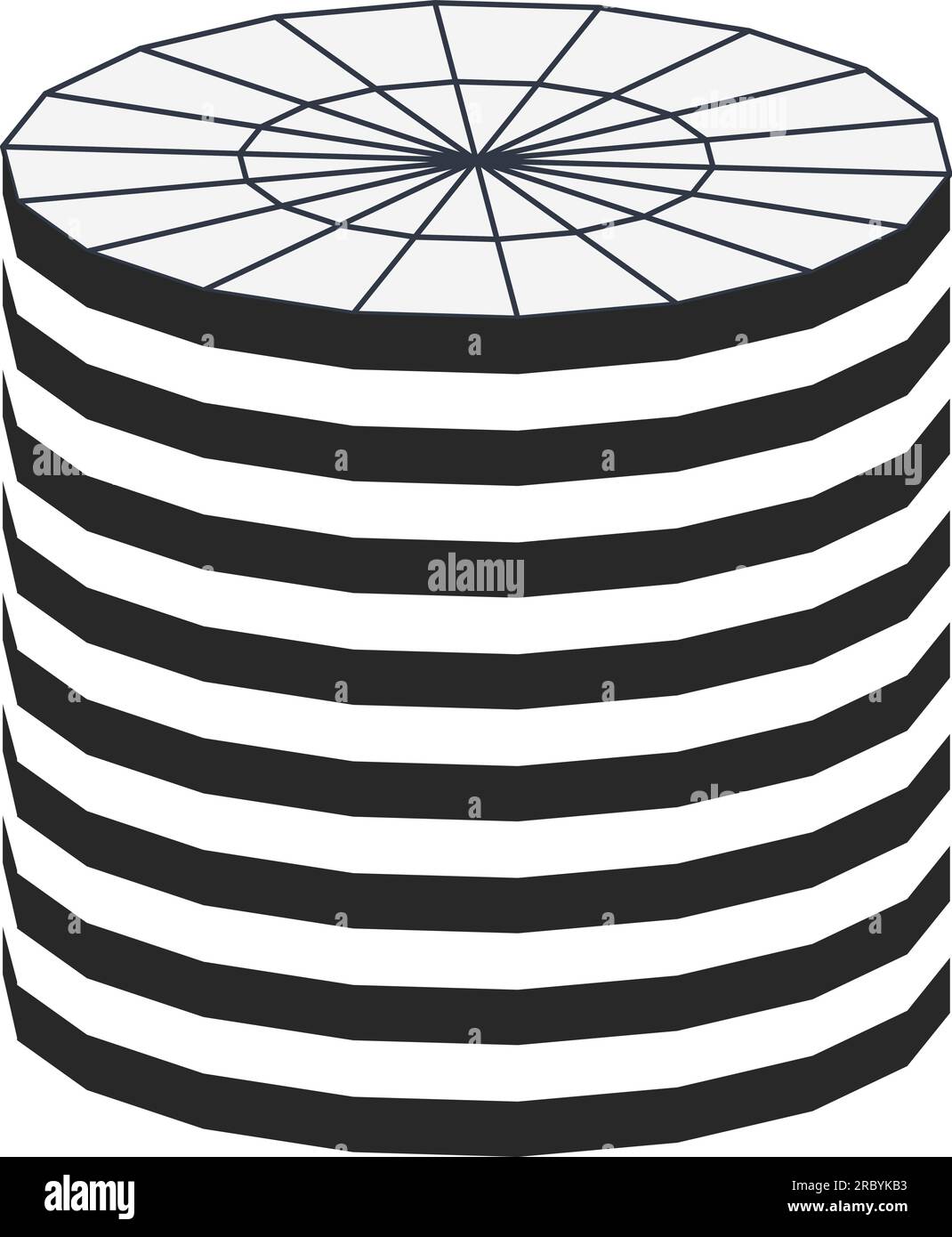 Vector stripped cylinder. Abstract geometric figure Stock Vector Image ...