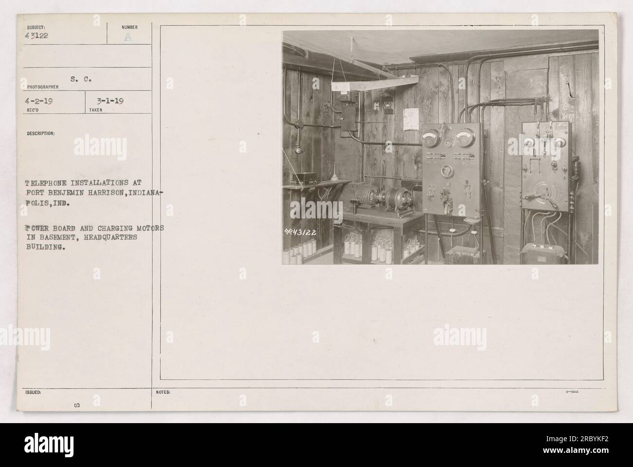 Telephone installations at Port Benjamin Harrison, Indianapolis in 1919 ...