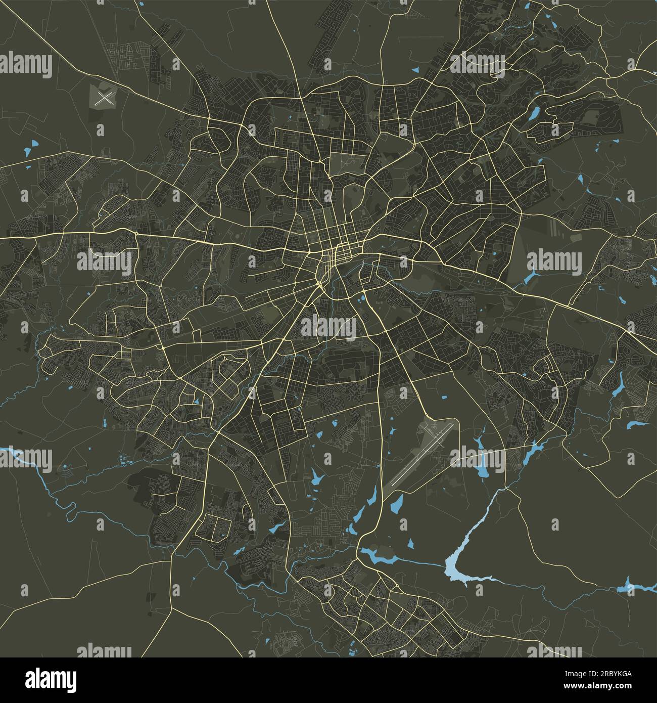Vector City Map of Harare, Zimbabwe data from Openstreetmap Stock ...