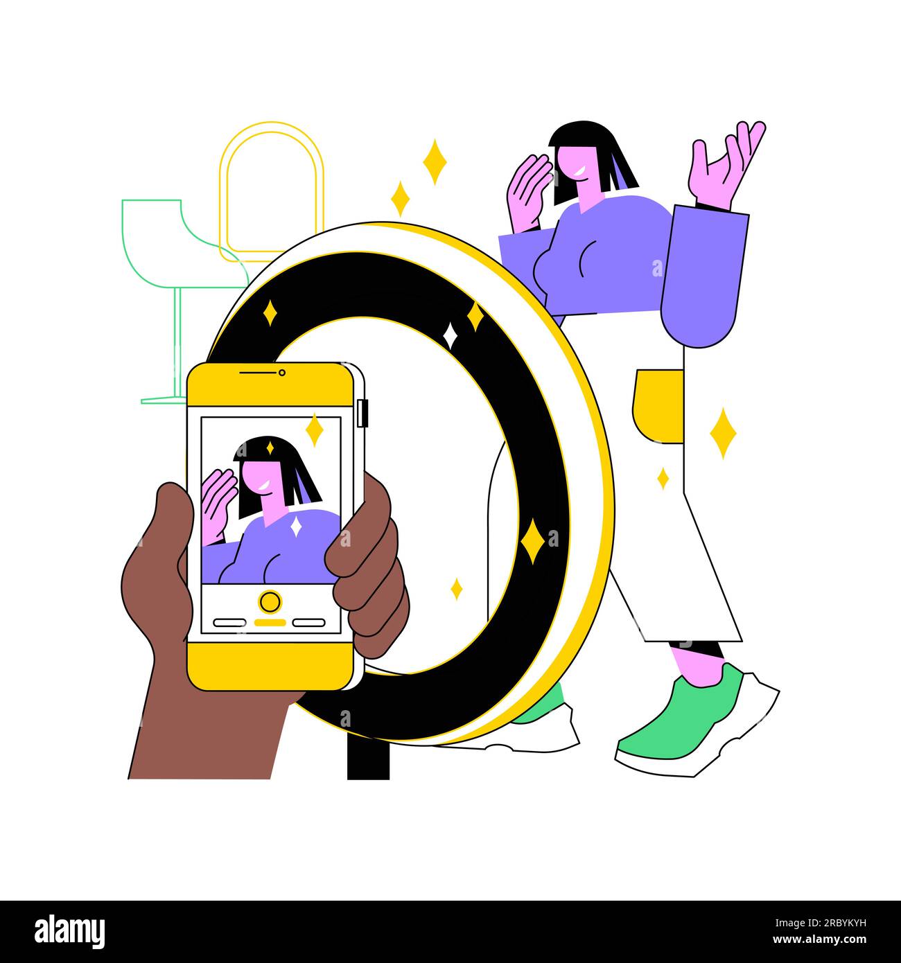 Promote new haircut isolated cartoon vector illustrations. Professional ...