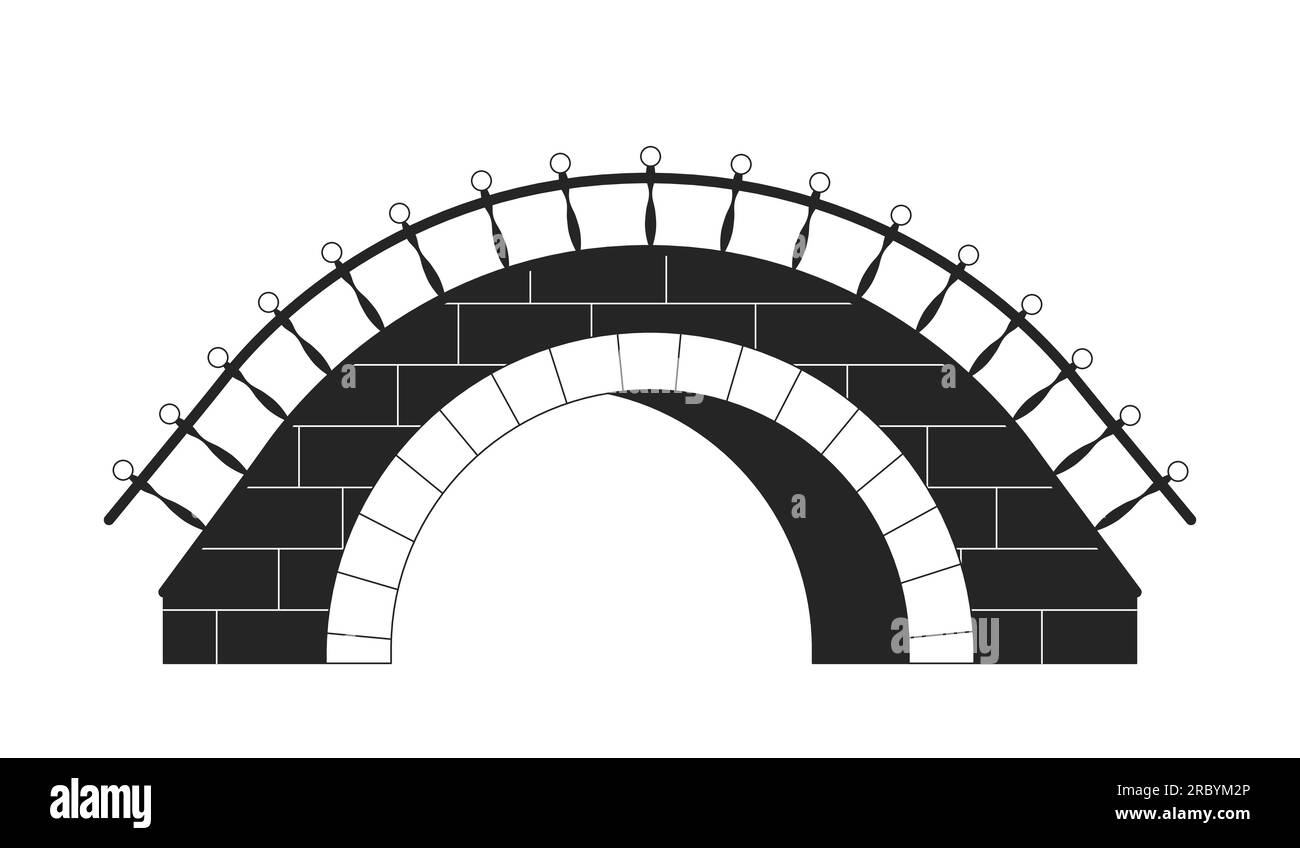 Stane Bridge Flat Monochrome Isolated Vector Object Stock Vector Image