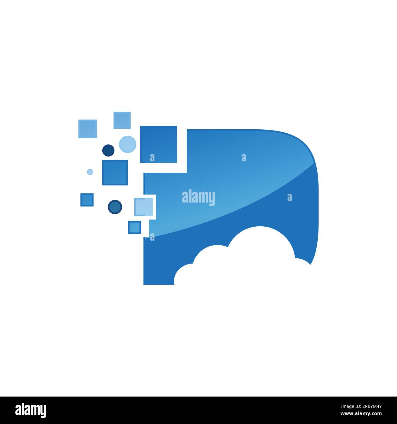 Letter initial d pixels digital logo design icon vector template ...