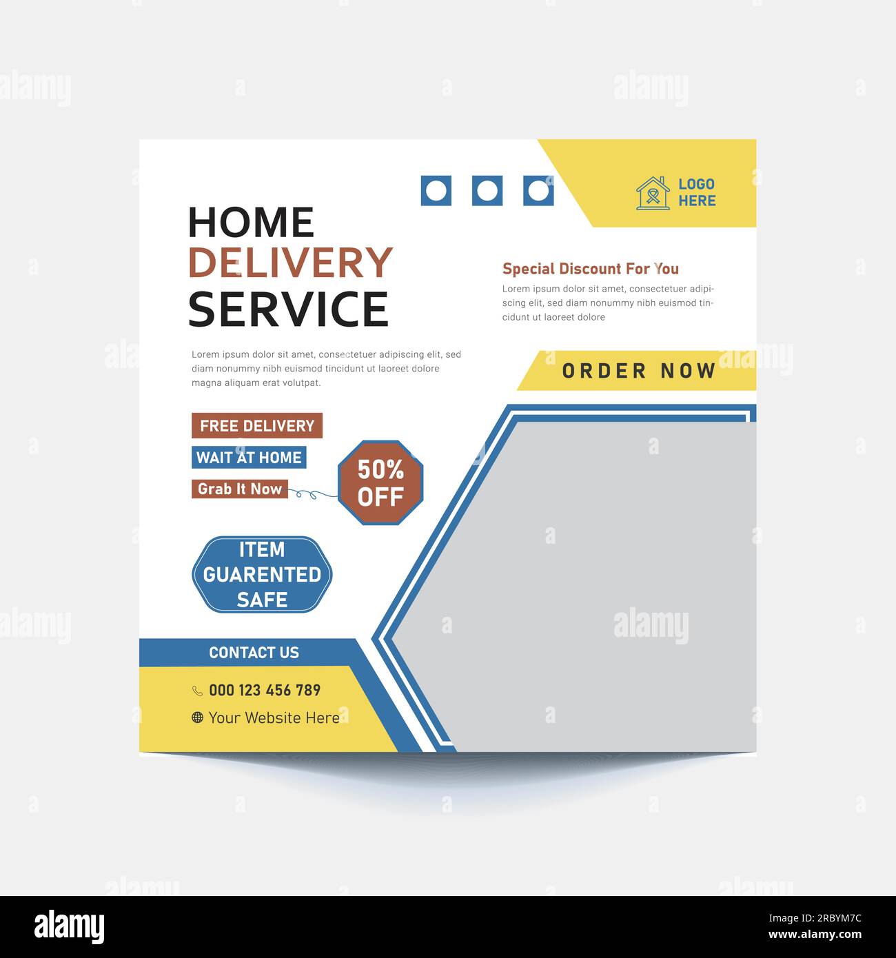 Delivery service social media post vector vectors hi-res stock ...