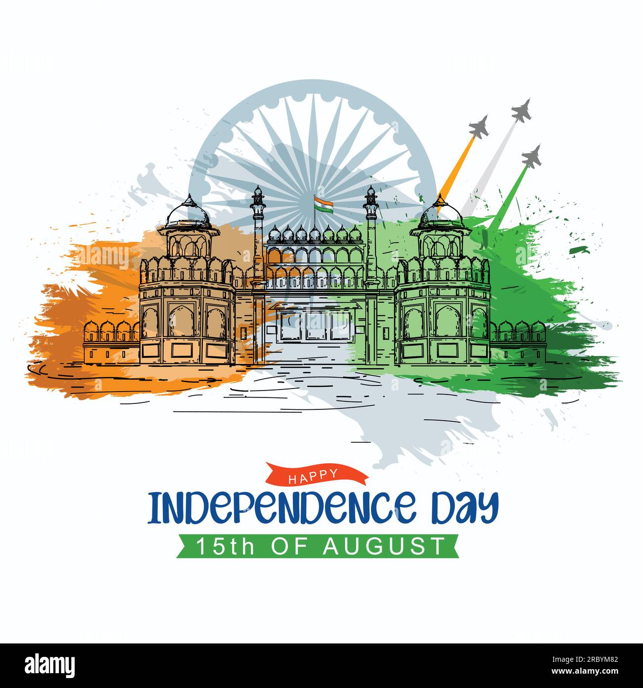 Happy Independence Day of India. monument and Landmark. white ...