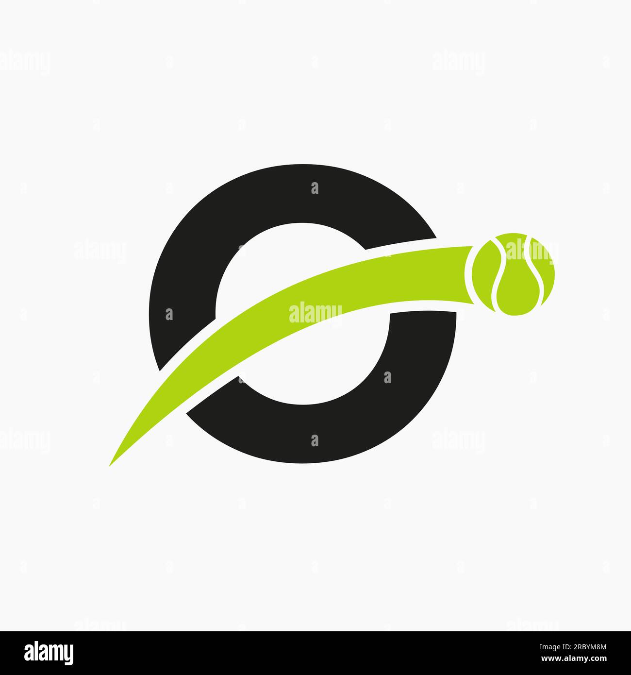 Tennis Logo On Letter O With Moving Tennis Ball Icon. Tennis Logo ...