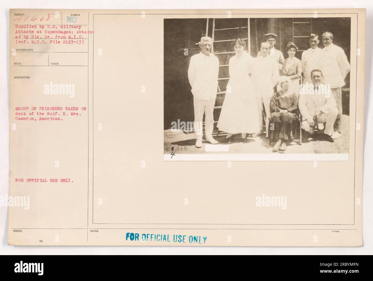 Image caption: "Group of prisoners taken on the deck of the German ...