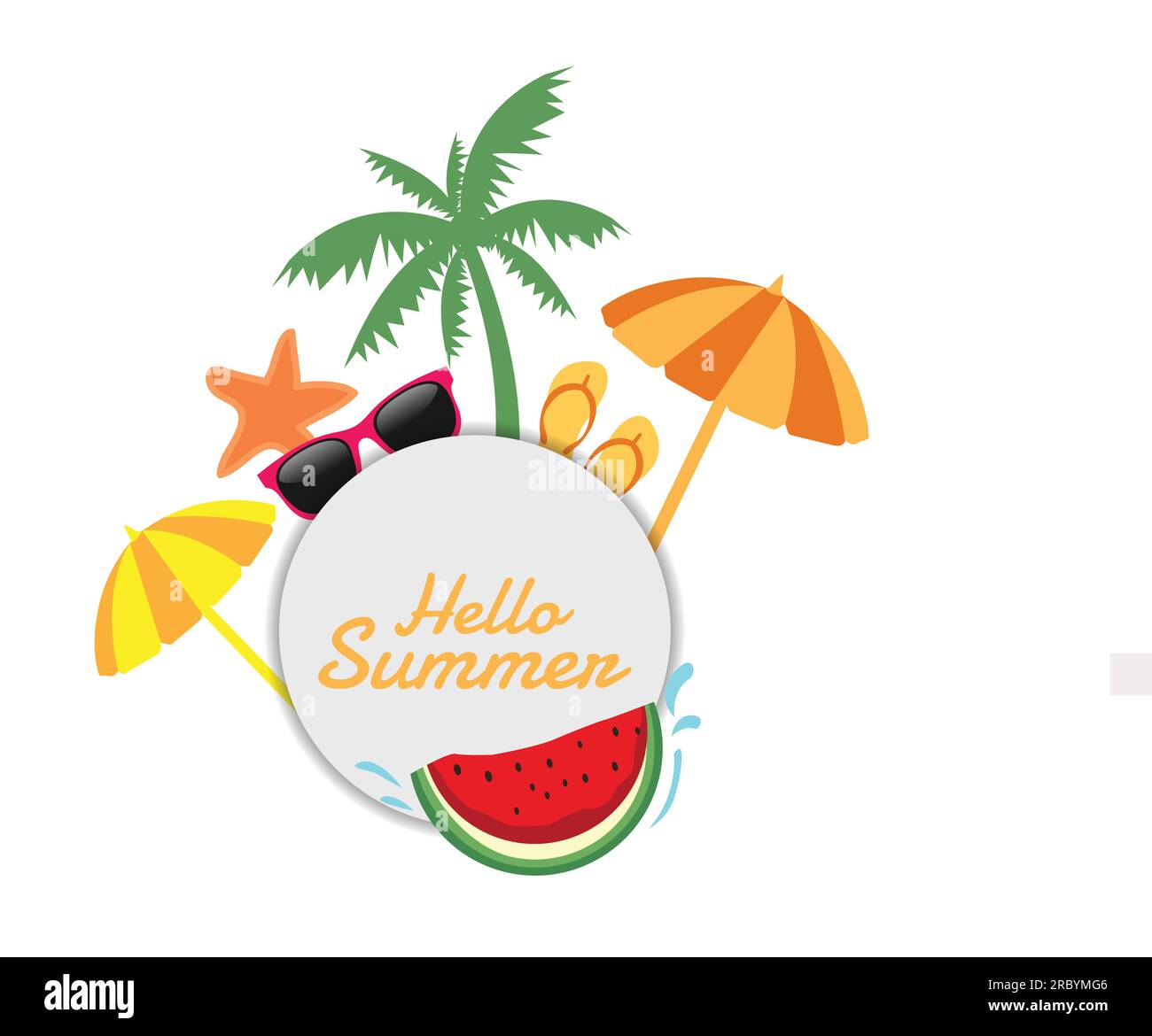 Hello Summer Vector Banner Design. Hello Summer Greeting In White ...