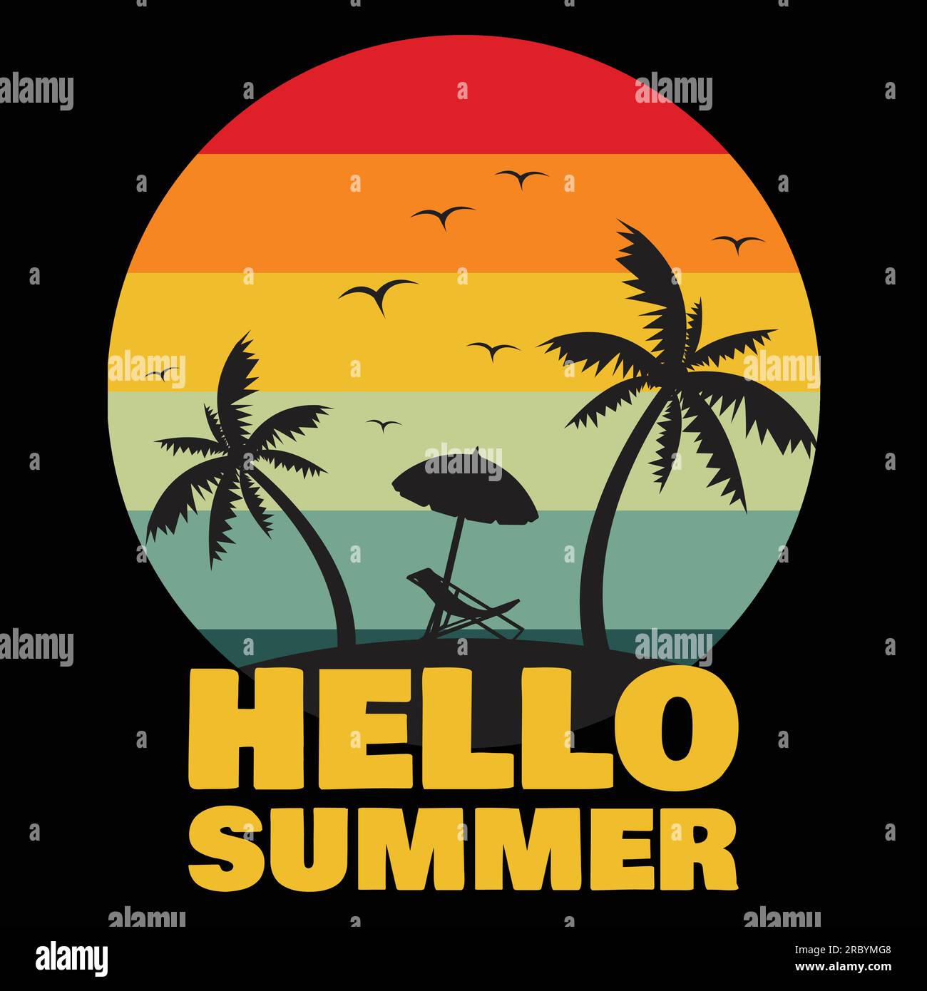 Summer beach logo vector illustration. Vector illustration of summer ... Summer beach logo vector illustration. Vector illustration of summer ...