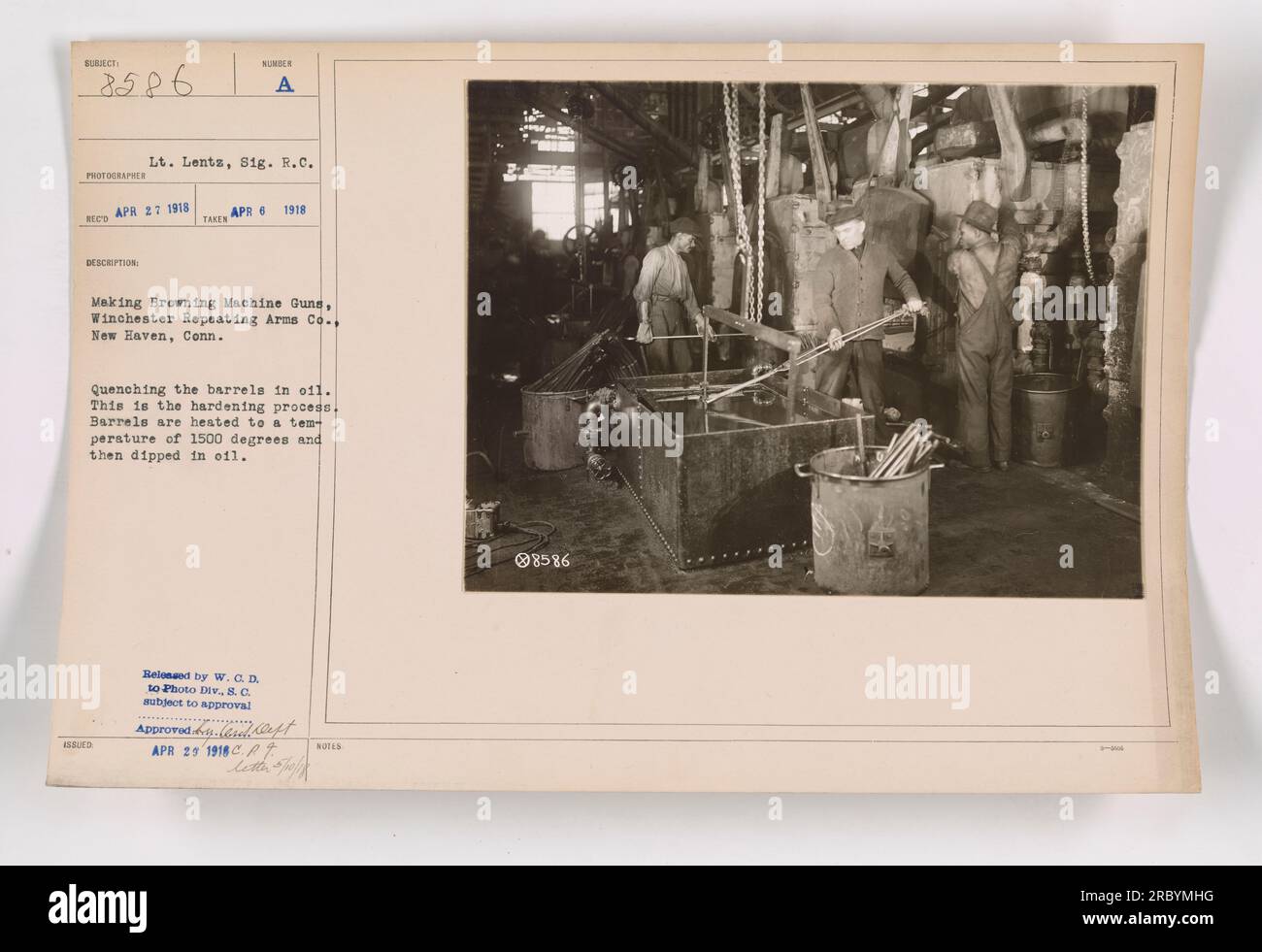 Soldiers assembling Browning Machine Guns at Winchester Repeating Arms ...